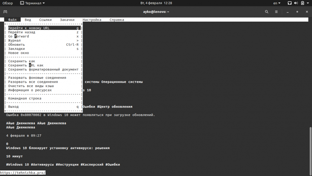 Лучшие текстовые браузеры для Linux, Windows и macOS - РЕМОНТКА
